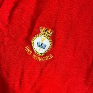 Vintage | Sweaters | Vintage Stunning Hms Invincible Navy Crest Red ...